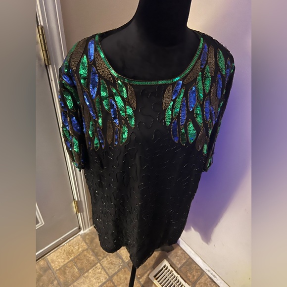 stenary | Tops | Vintage Stenary Colored Sequins And Beaded Blouse2x ...
